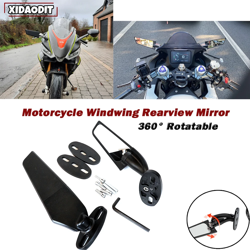 Motorcycle-Mirrors-Modified-Wind-Wing-Adjustable-Rotating-Rearview ...