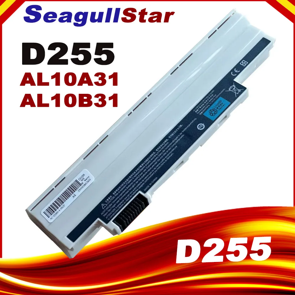 White Laptop battery for Acer Aspire One 722 AO722 D255 D257 D257E ...