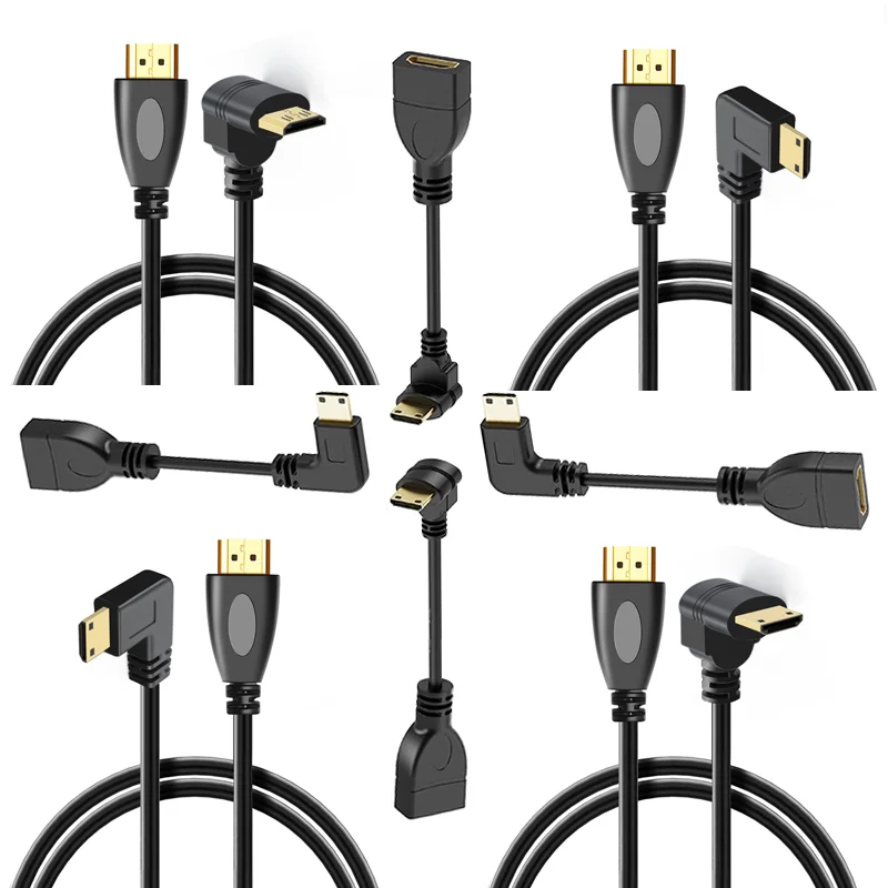 90 Degree Up/Down/Left/Right Angle Mini HDMI-compatible to HDMI ...