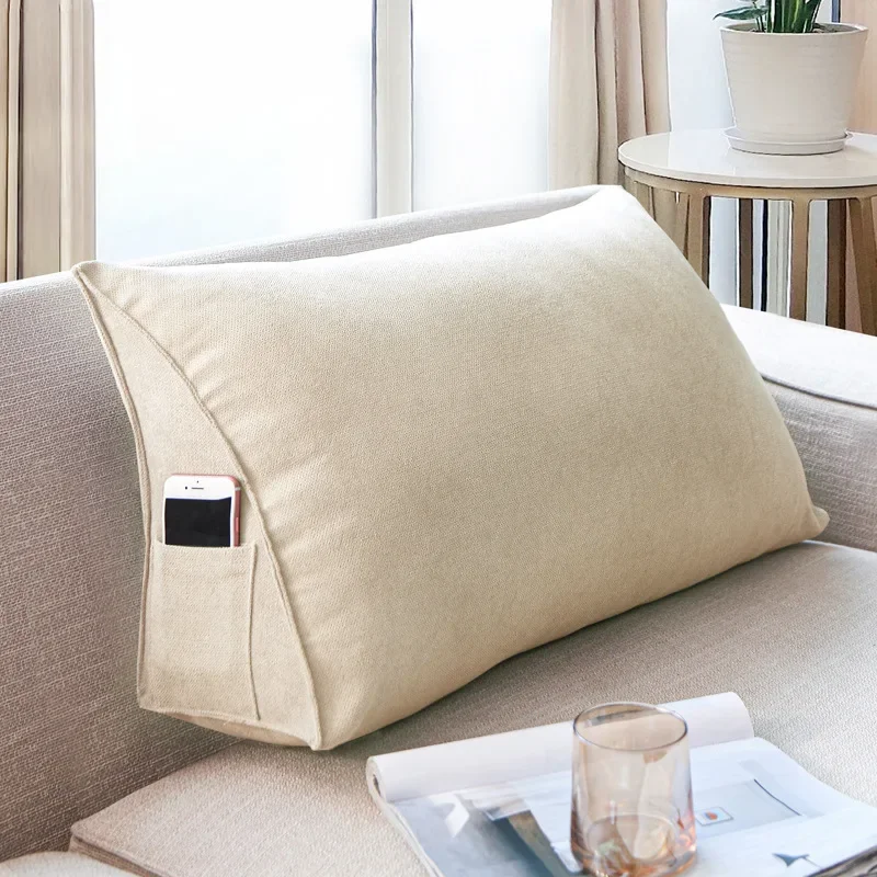 Long-Rectangle-Bedside-Pillow-Large-Bed-Backrest-Sofa-Cushion-Triangle ...
