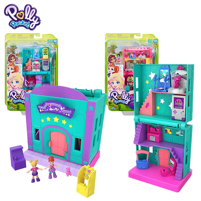 Original-Polly-Pocket-Mini-Pollyville-Arcade-Diner-Doll-Play-House-with ...