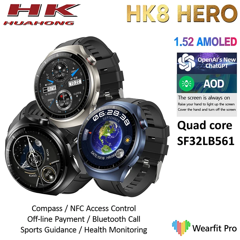 ChatGPT-reloj-inteligente-AMOLED-HK8-Hero-para-hombre-y-mujer-pulsera ...