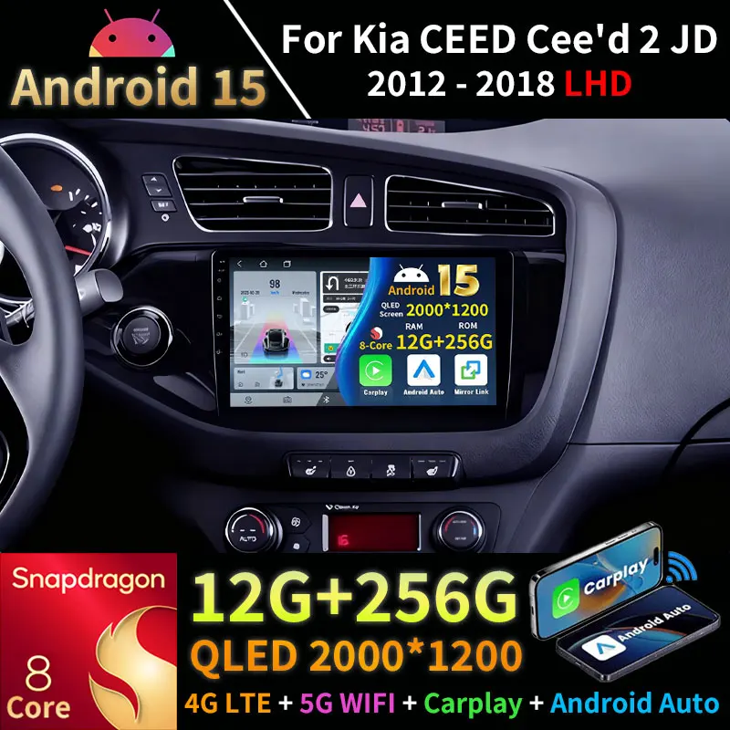 Android 15 Car Radio For Kia CEED Cee'd 2 JD 2012 - 2018 LHD BT ...