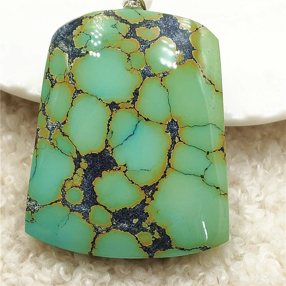 Natural Green Original Turquoise Pendant Crystal Water Drop Oval ...