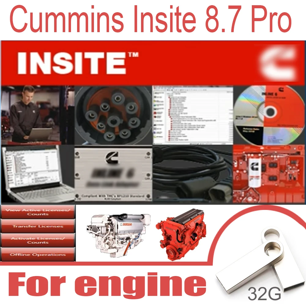 Cummins-Software de diagnóstico de motor Insite 8,7 Pro, pruebas de ...