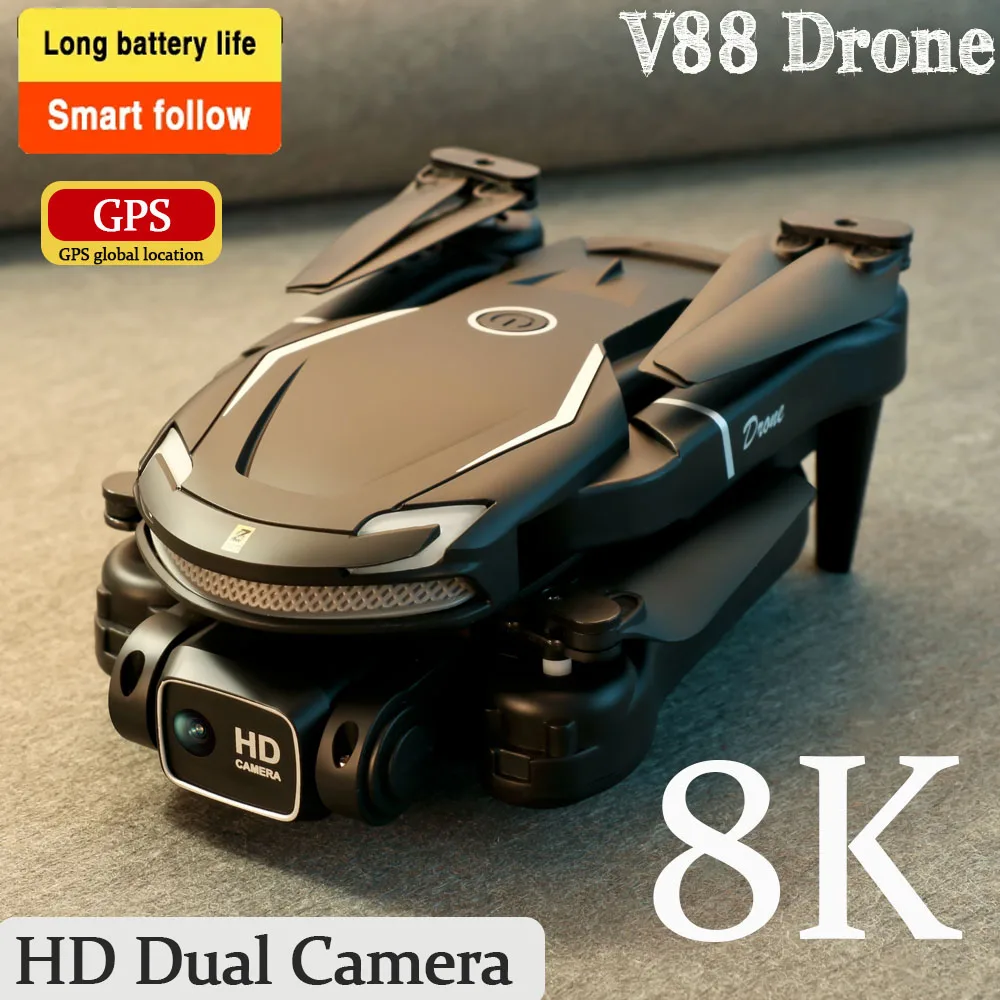 New-V8-Mini-Drone-8K-HD-Dual-Camera-4K-Obstacle-Avoidance-Aerial ...
