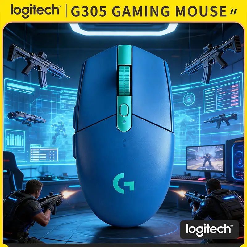 Logitech G305 Gaming Mouse with LIGHTSPEED, 12000 DPI HERO, 6 Custom ...