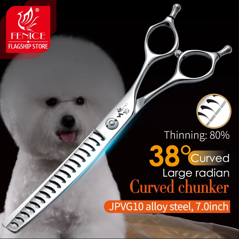 Fenice-Professional-7-inch-JP-VG10-Steel-Super-Curved-38-Dog-Grooming ...