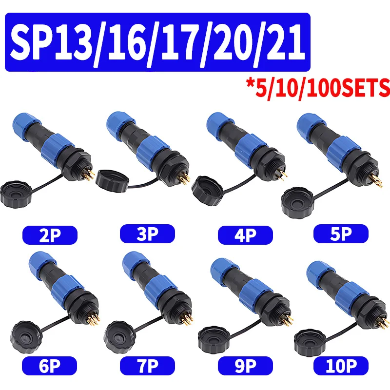 SP13 SP16 SP17 SP20 SP21 2PIN-12PIN Panel Mount IP68 Waterproof ...