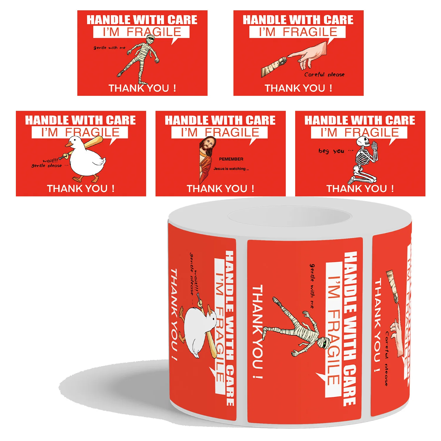 200Pcs/Roll Fragile Warning Label Stickers Funny Fragile Meme Vinyl ...