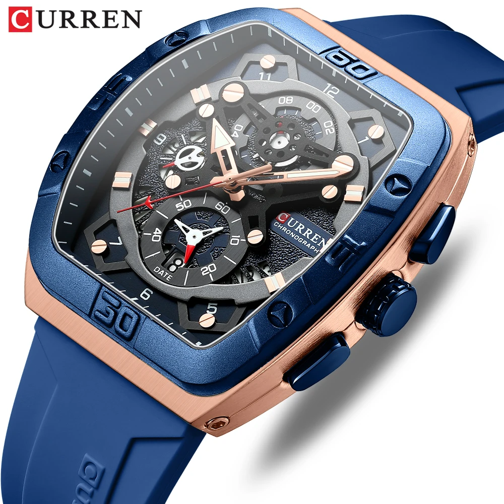 CURREN-Brand-Fashion-Male-Wristwatch-Luminous-Unique-Square-Design ...