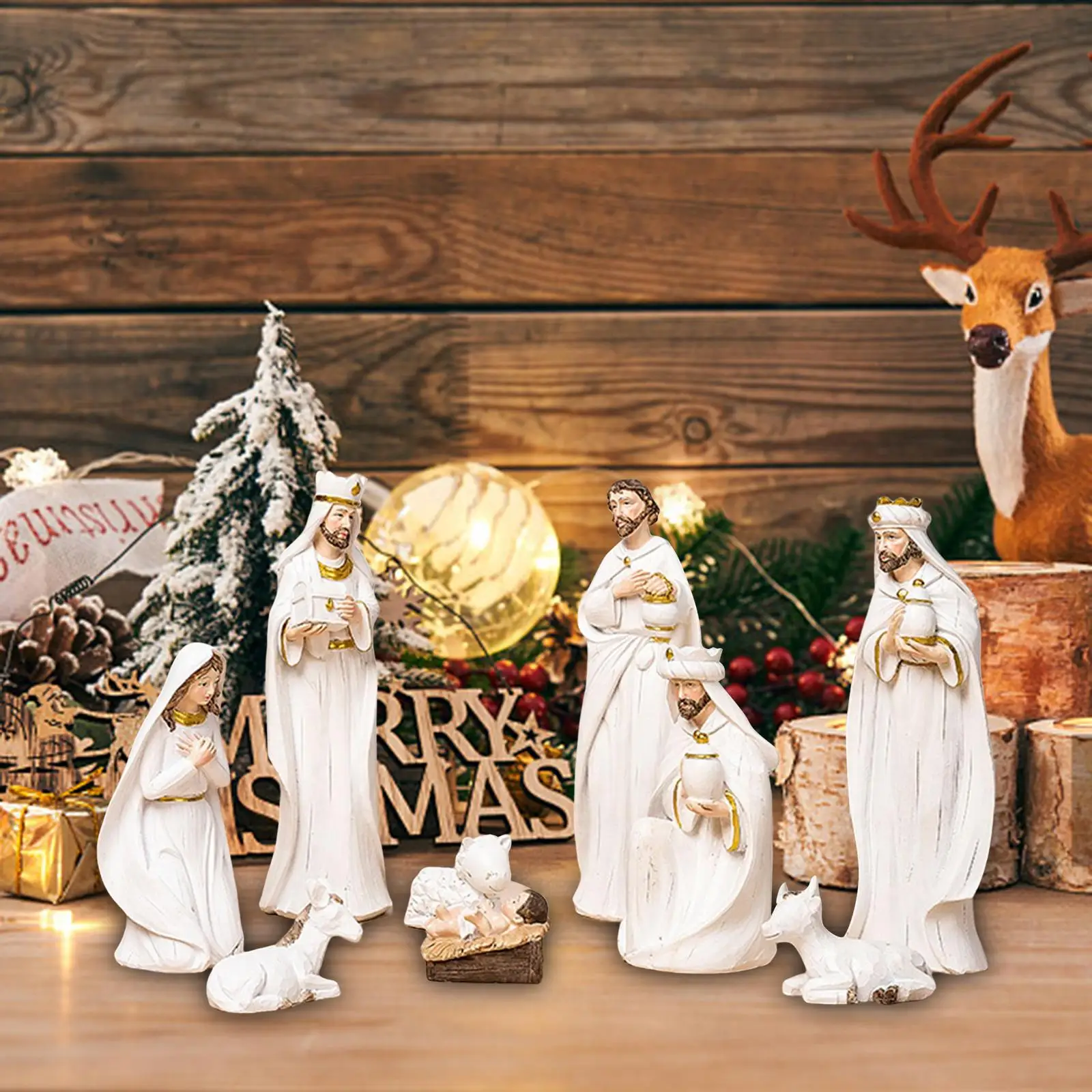 White Nativity Set