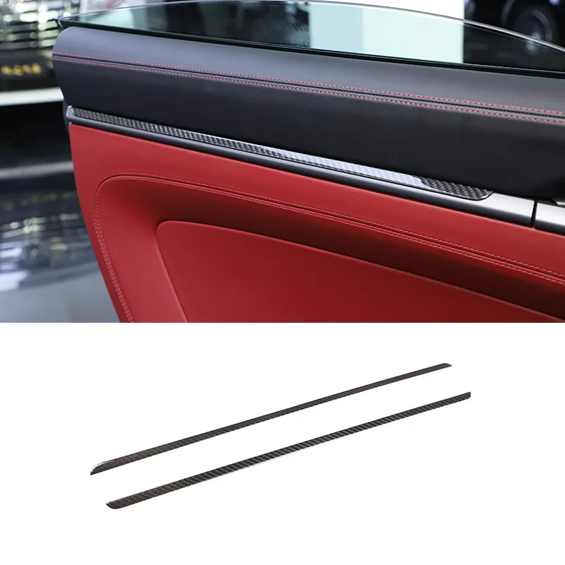 Real-Dry-Carbon-Fiber-Car-Interior-Decorative-Door-Panel-Sticker-Cover-Moulding-Trim-For-Porsche ...