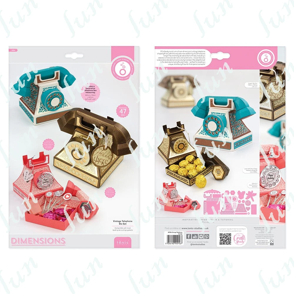 Vintage Telephone Die Set Metal Cutting Dies Decorative Emboss Greeting ...