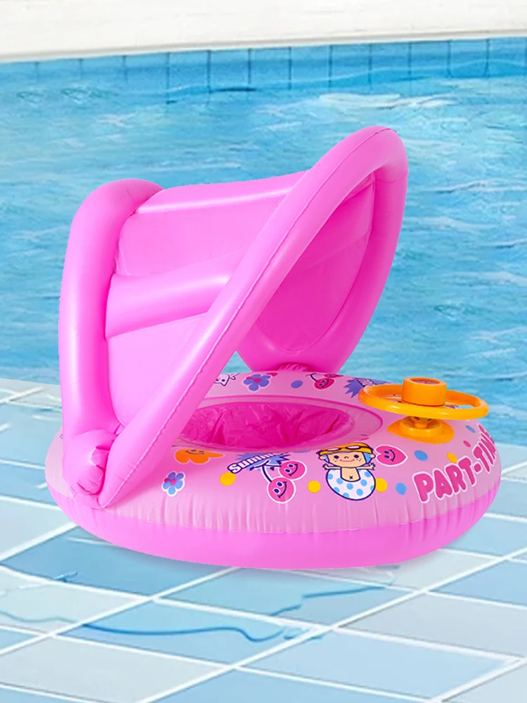 Floating-Sunshade-Swim-Circle-Swim-Child-Summer-Circle-Seat-Rings-Baby ...