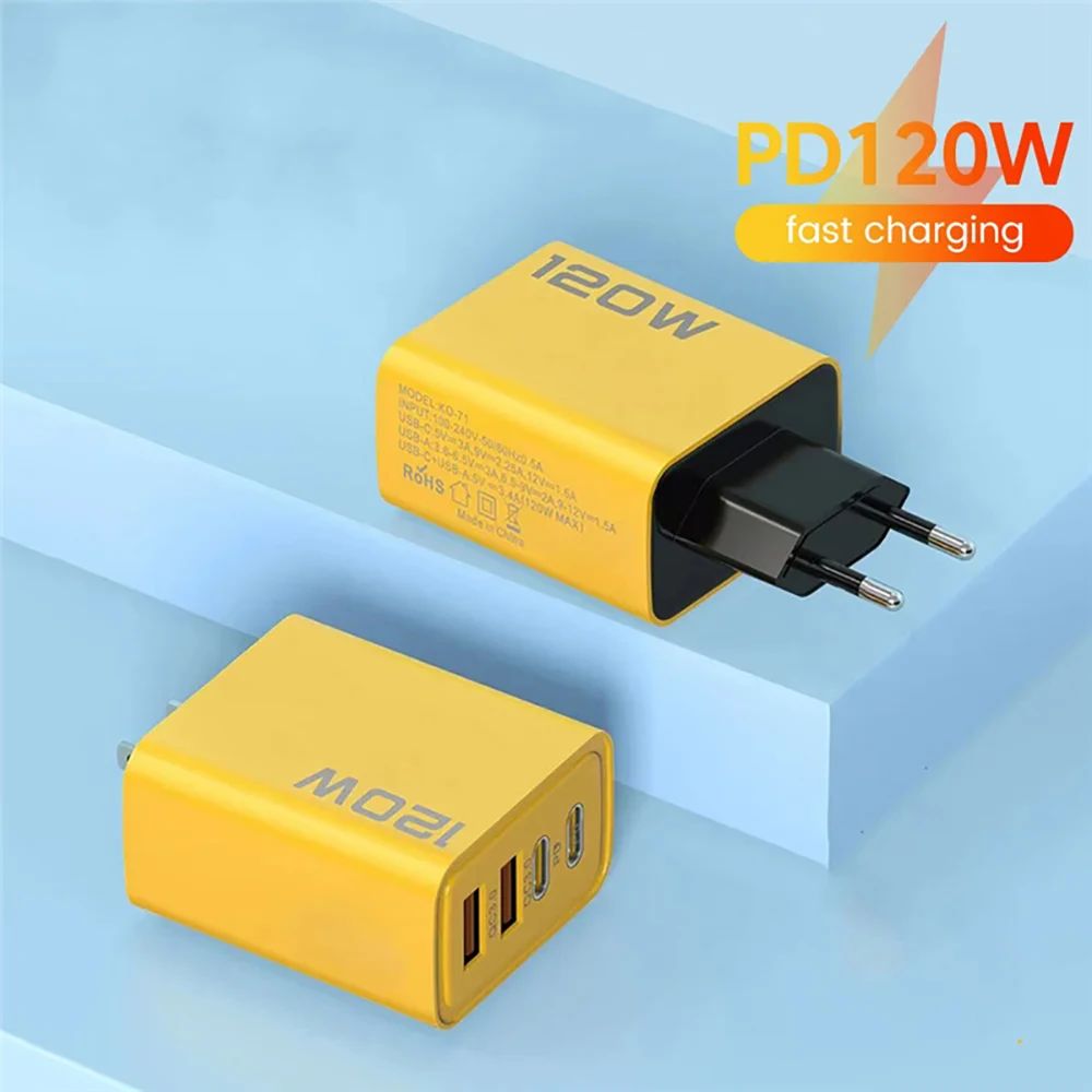 120W-Double-USB-Type-C-Phone-Charger-Quick-Charging-USB-Type-C-Charger ...