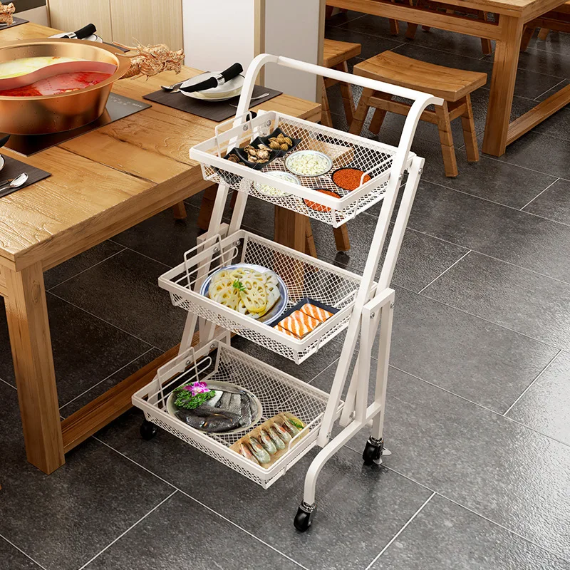 Mobile-Trolley-With-Wheels-Parallel-Folding-Portable-Storage-Rack-Floor ...