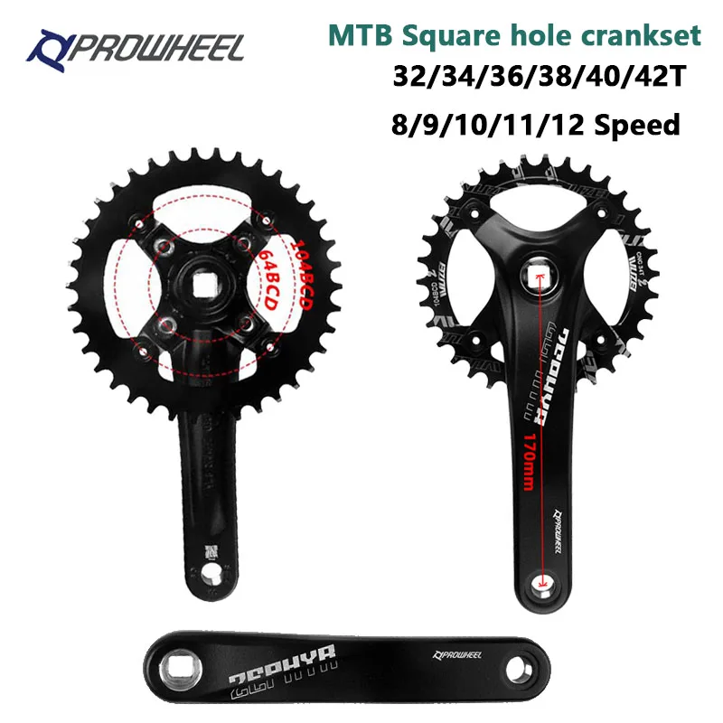 PROWHEEL-ZEYHYR-MTB-Square-Hole-crankset-Bicycle-Aluminum-Alloy-Crank ...