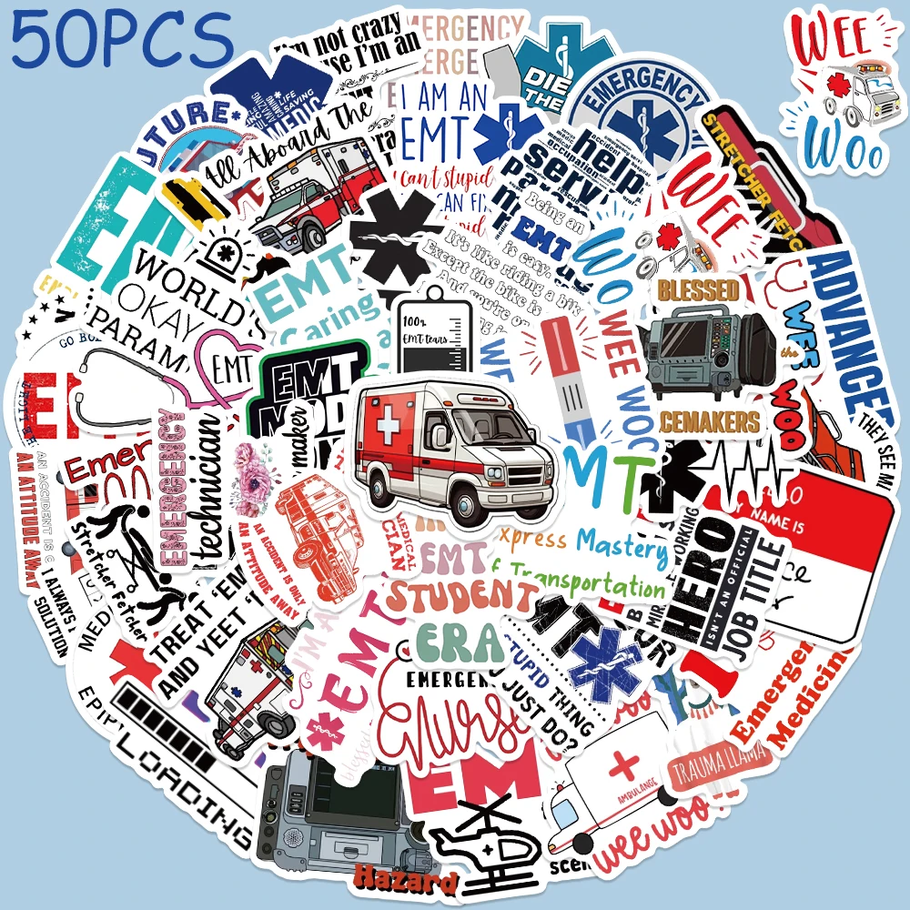 50pcs-Emergency-Medical-Technician-Stickers-Decals-For-Phone-Laptop ...