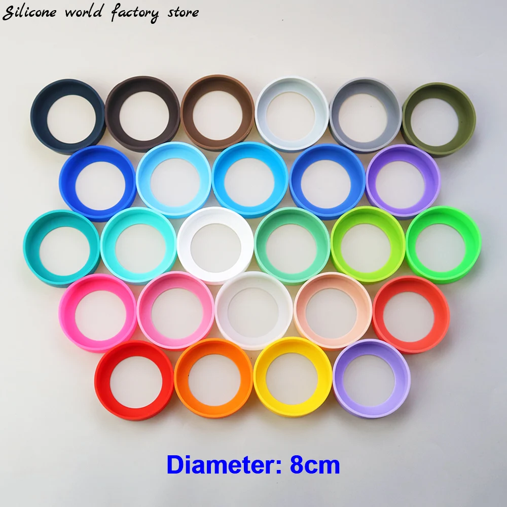 28 Colors 8.0CM Silicone Cup Bottom Protective Cover Cup Holder 80MM ...