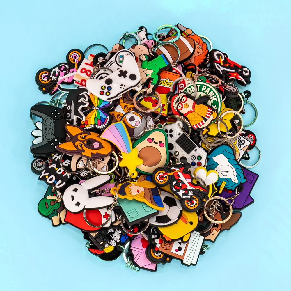 10-20-50-100-PCS-Random-Keychain-Cute-Animal-Cartoon-Anime-Key-Chain ...