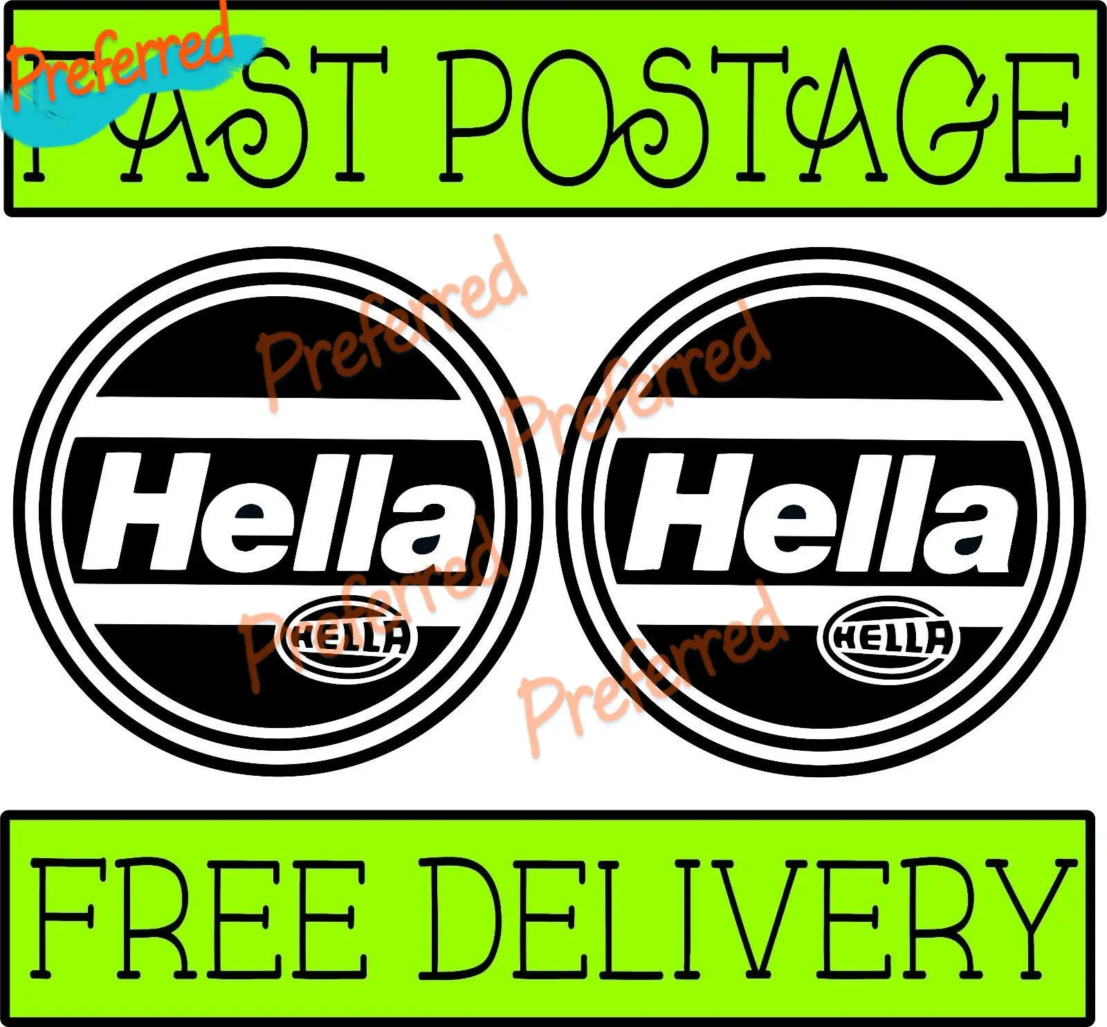 HELLA-Car-Decals-Pair-Light-Cover-Stickers-Racing-Race-Escort-for-Your ...
