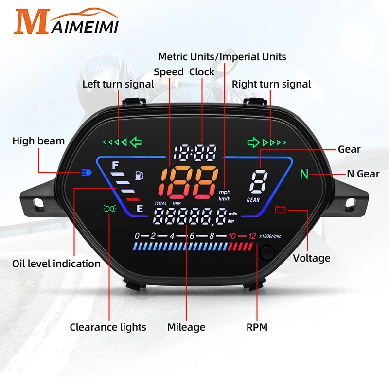 Digital-Motorcycle-Speedometer-Moto-Dashboard-Oil-Gauge-Tachometer-RPM ...