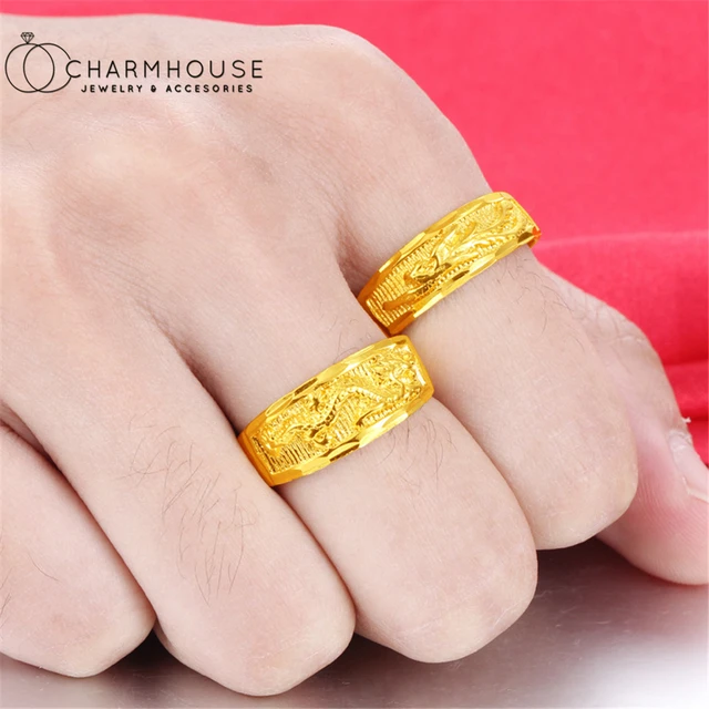 Dragon Phoenix Couple Rings 24K Gold Plated Rings For, 60% OFF