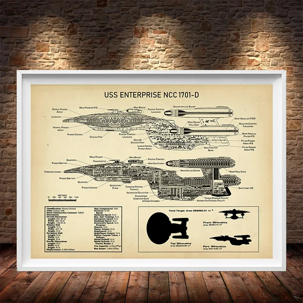 USS Enterprise NCC -1701-D Blueprint Posters and Prints Star War Fleet ...