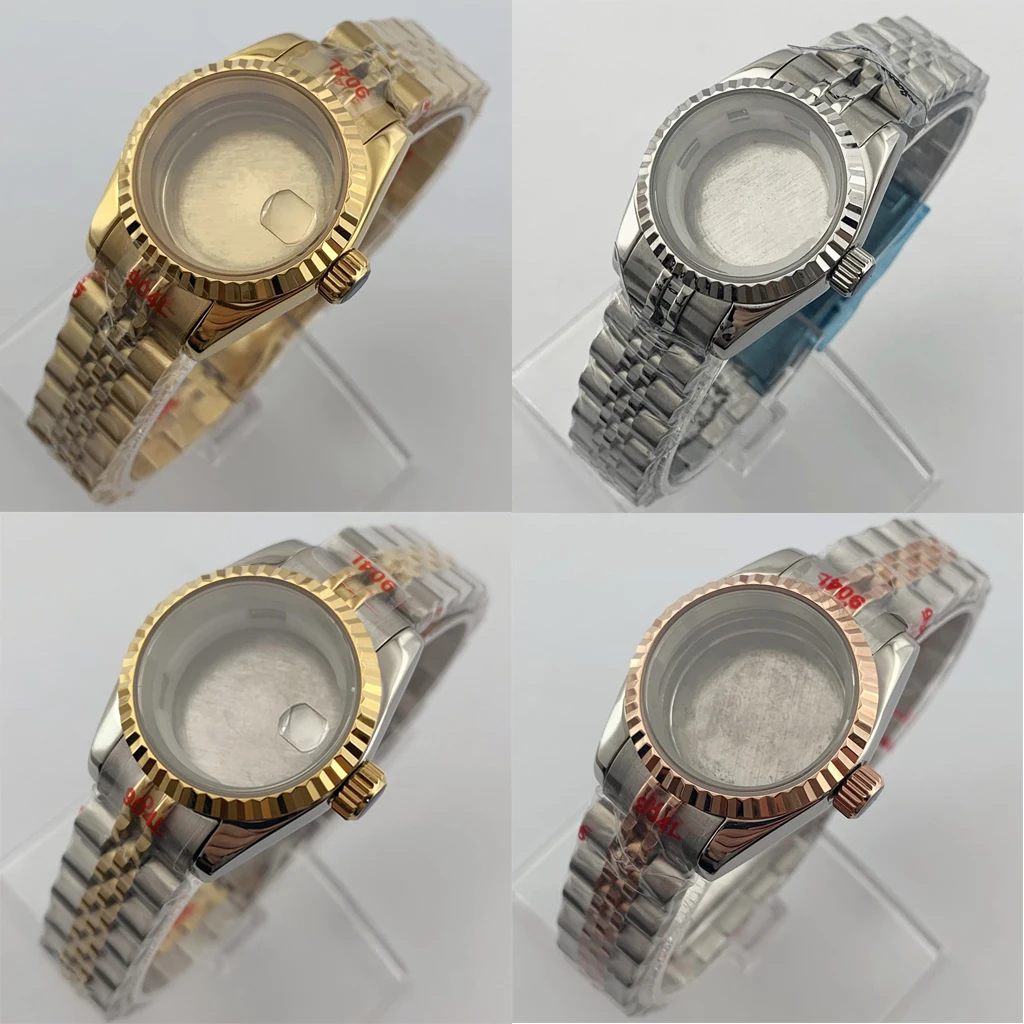 New-Original-26mm-Watch-Case-Silver-Rose-Gold-Sapphire-Glass-Stainless ...