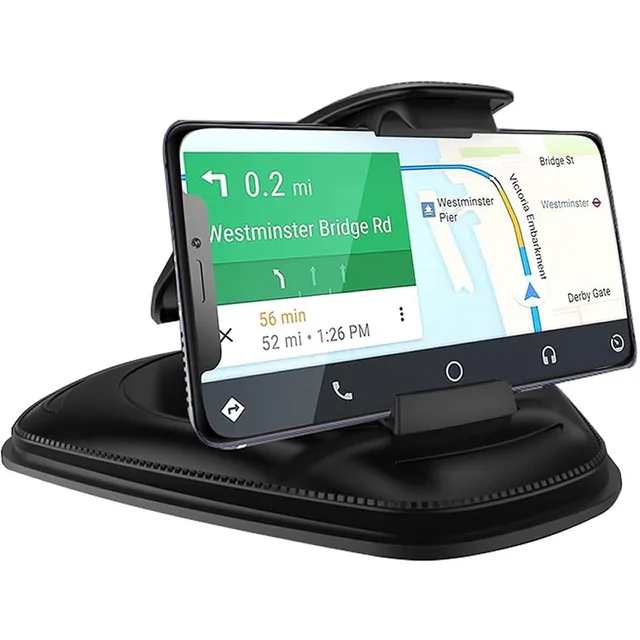 Leather Car Phone Holder Dashboard HUD Navigation Cellphone Support ...