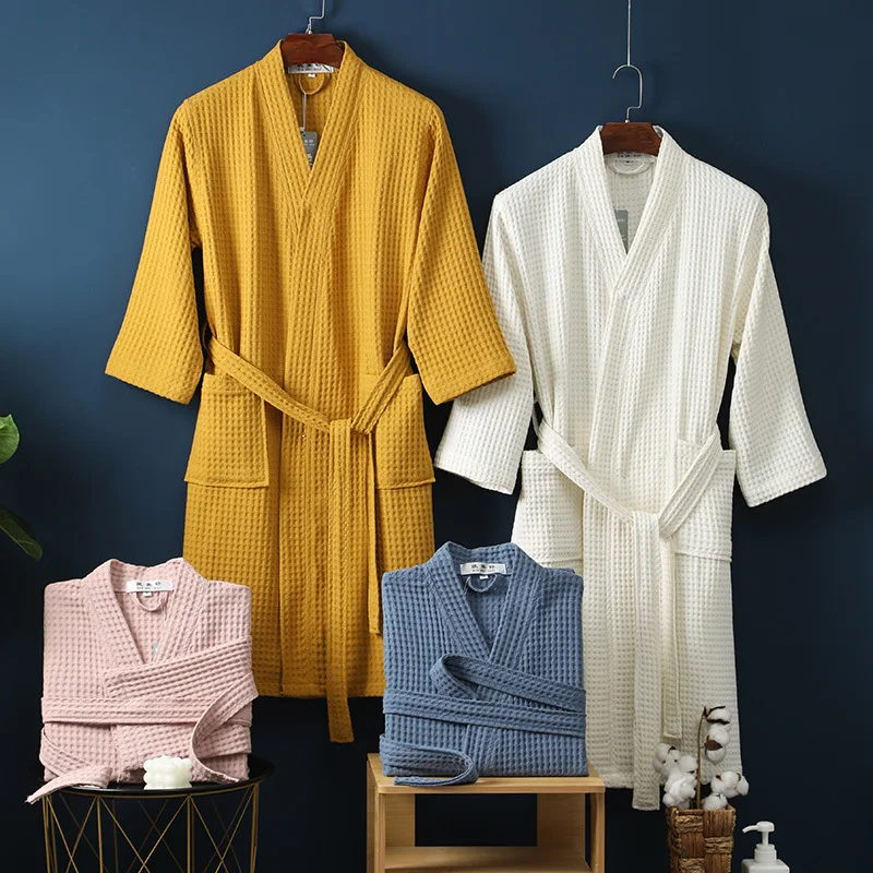 Men-Women-100-Cotton-Terry-Bathrobe-Suck-Water-Towel-Sleepwear-Spa ...