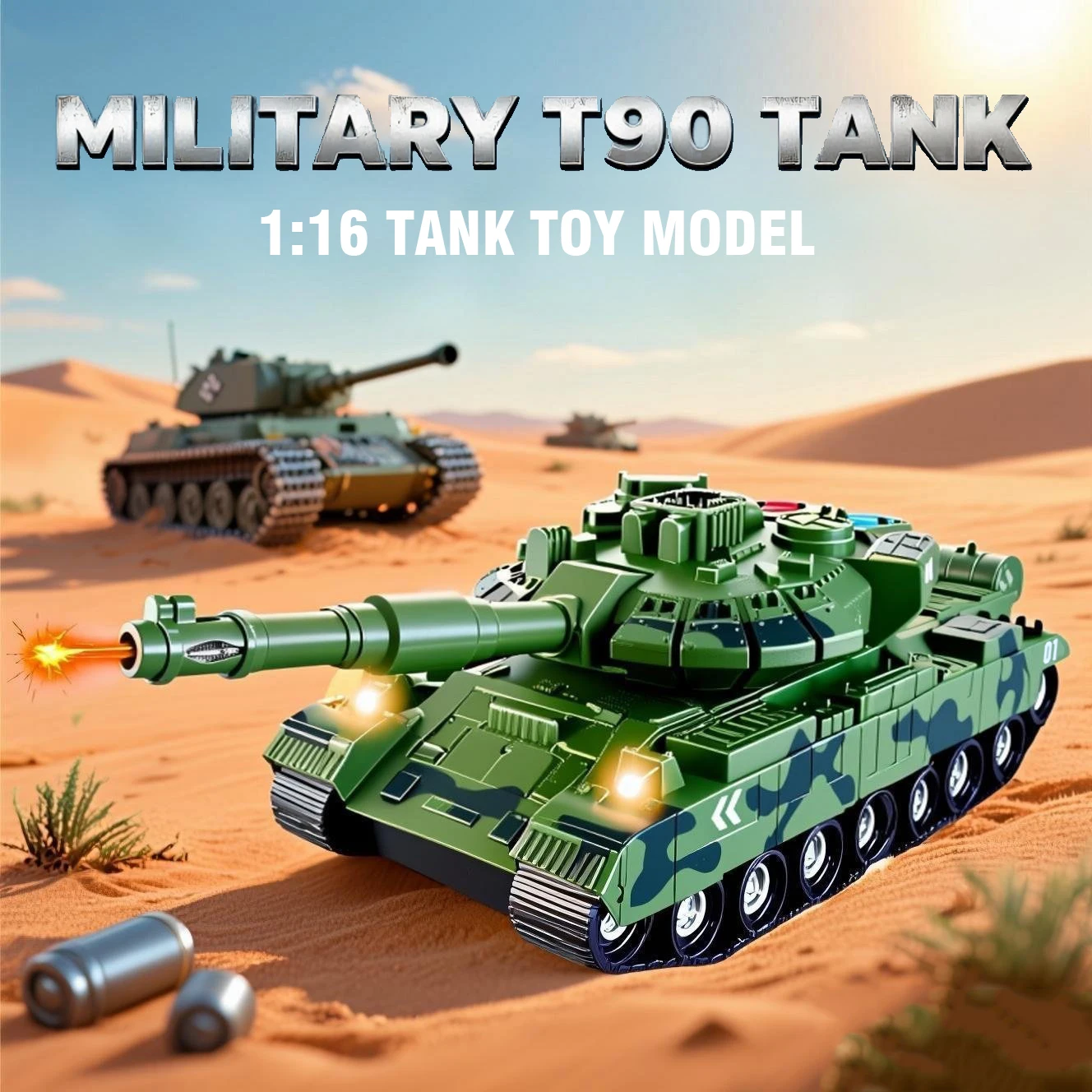 T90 1:16 Inertial tank toy model tanks toy with cool sounds and Lights ...