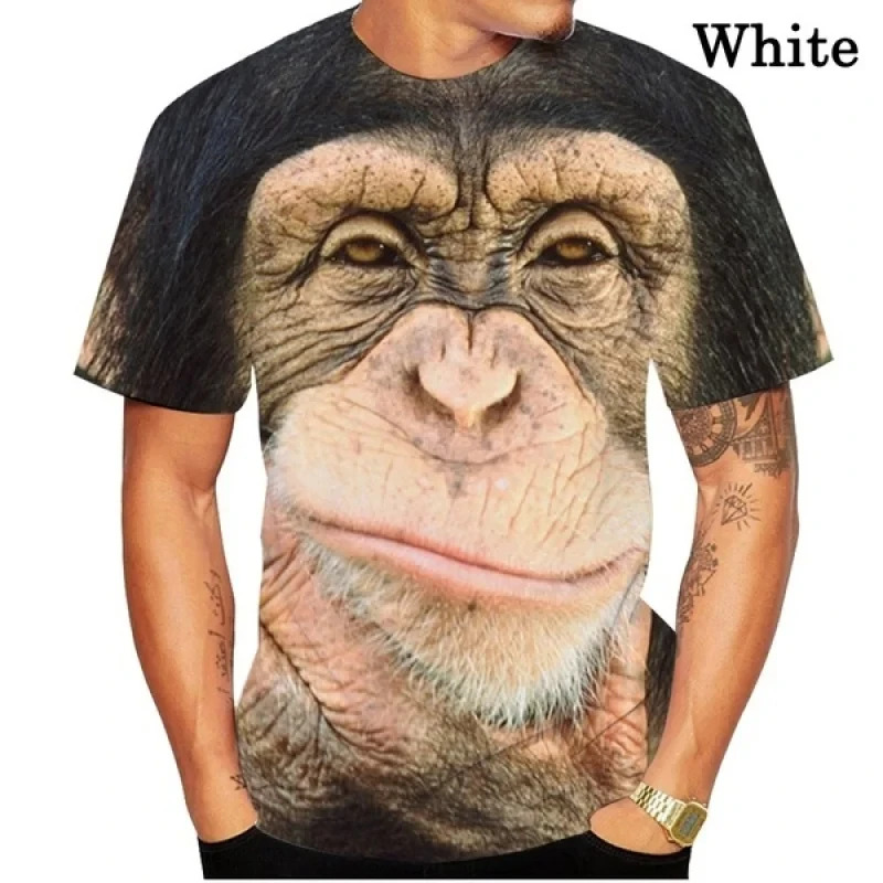 T-shirt-graphique-singe-orang-outan-dr-le-pour-hommes-haut-manches ...