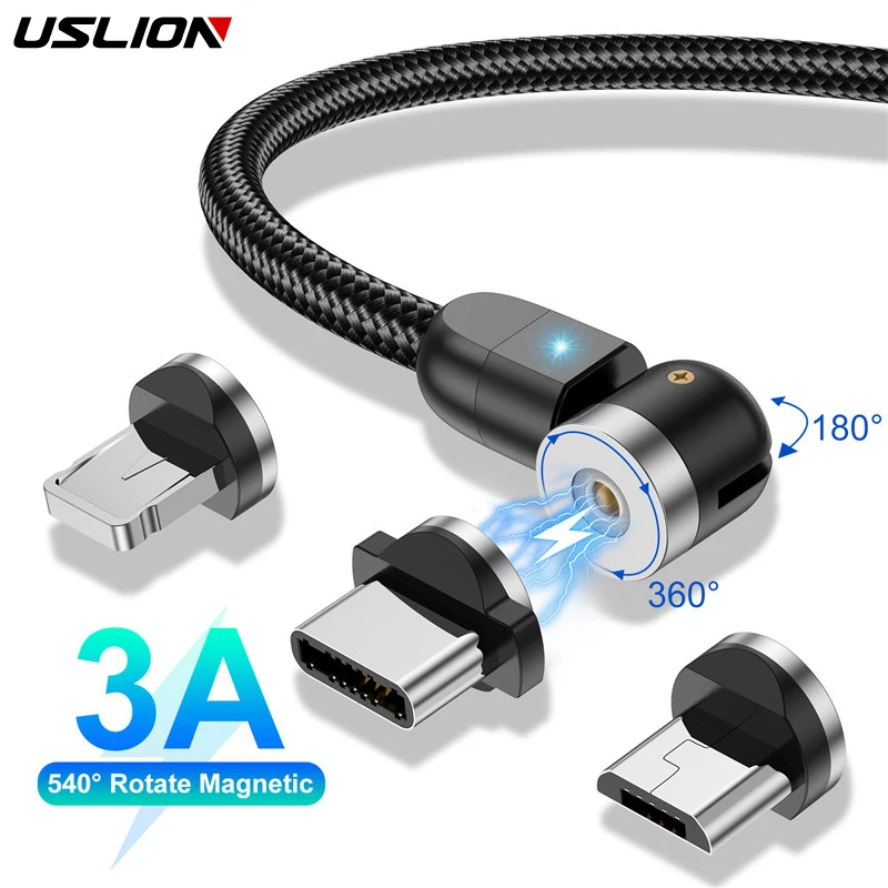 USLION-Cabo-USB-Magn-tico-Tipo-C-Cabo-Magnet-Charge-Micro-USB-Cabo-USB ...