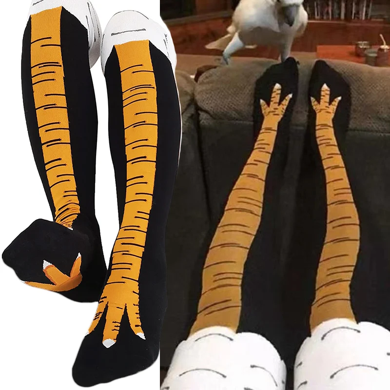 3D-Print-Chicken-Paws-Feet-Socks-Women-s-Long-Socks-Funny-Cartoon ...