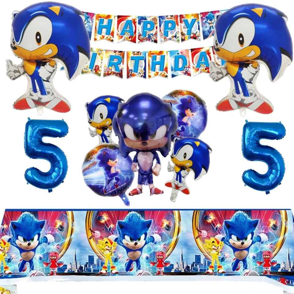 Sonic-Balloons-Set-for-Kids-Talheres-descart-veis-para-ch-de-beb-Decora ...