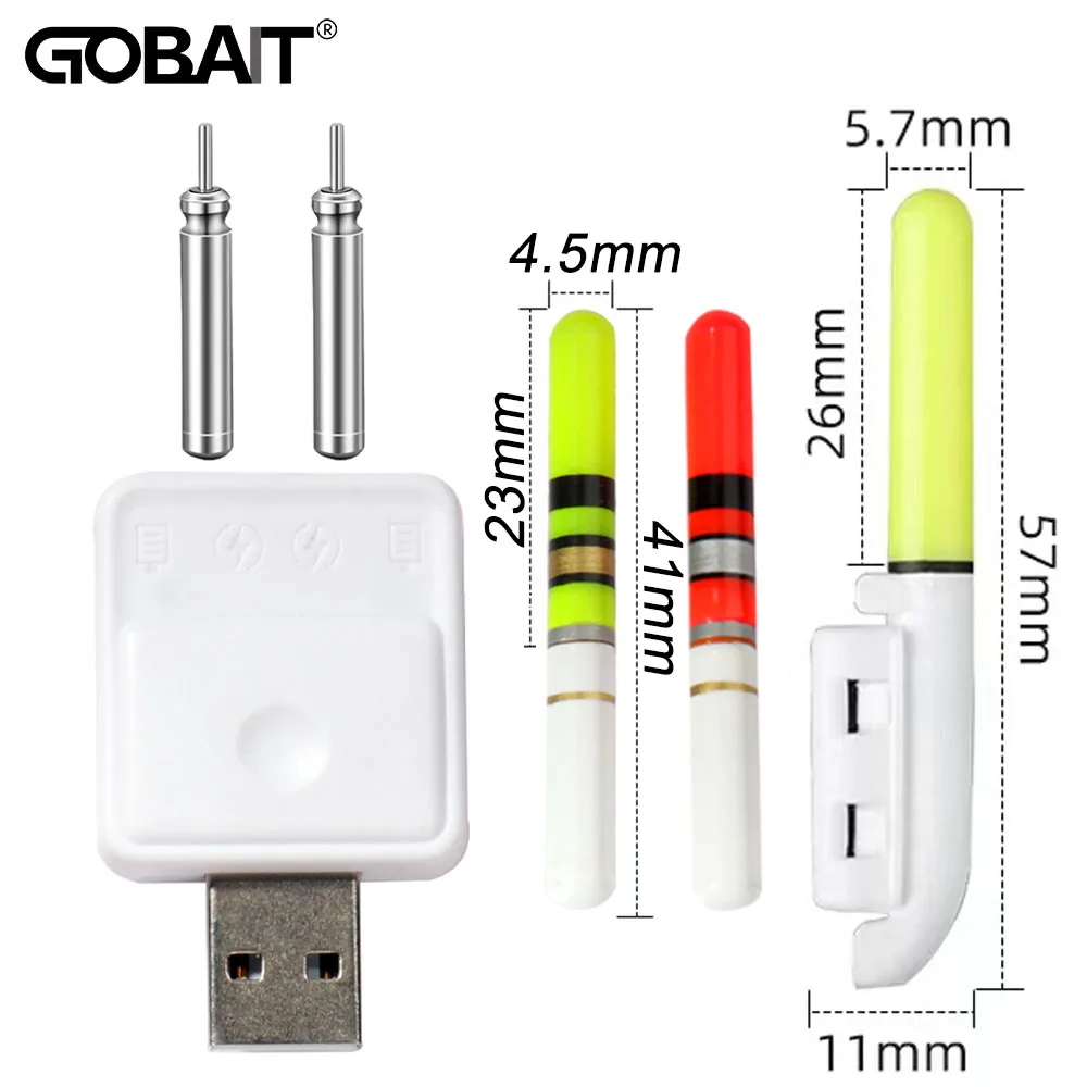 CR322 3.6V Lithium Battery USB Charge Light Stick Rod Luminous Electric LED Night Fishing Float ...