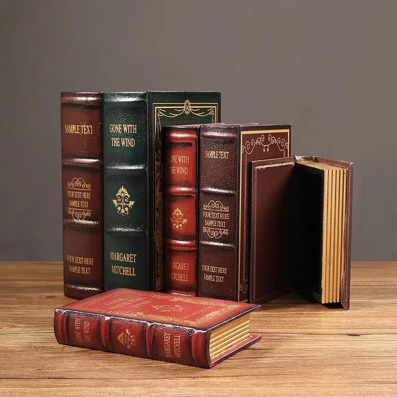 English-wooden-fake-book-Art-Ornaments-Luxury-European-retro-fake-book ...