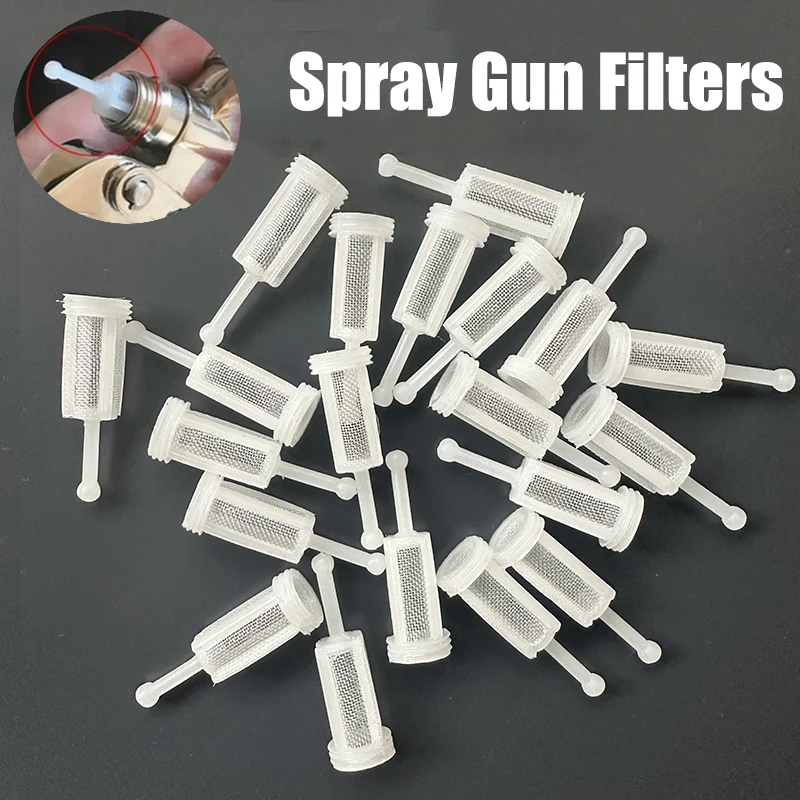 50-20-10Pcs-Spray-Gun-Filters-Plastic-Fine-Mesh-Disposable-Gravity-Feed ...