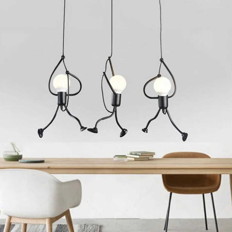 E27-Art-Decor-Little-Man-Pendant-Lamp-Restaurant-Coffee-Clothing-Shop ...