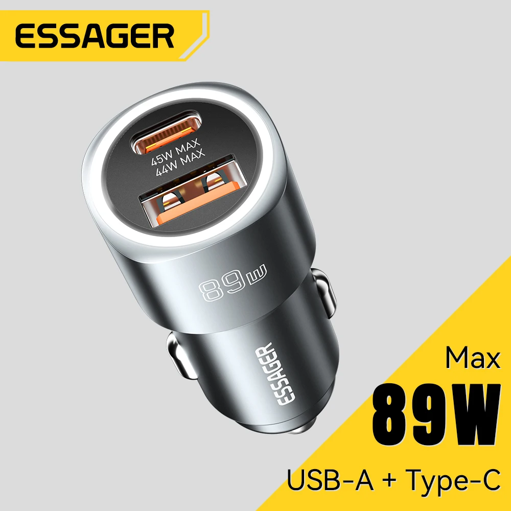 Essager 89W Car Charger Dual Port QC 4.0 3.0 Fast Charging For iPhone ...