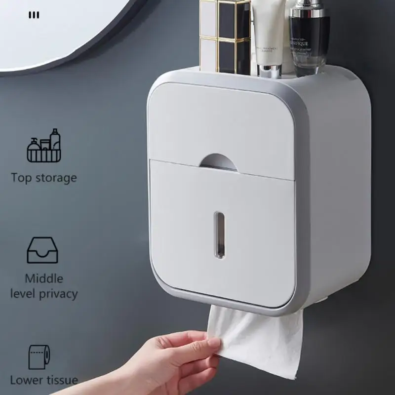 Punch-free-Toilet-Paper-Holder-Box-Waterproof-Tissue-Storage-Box ...