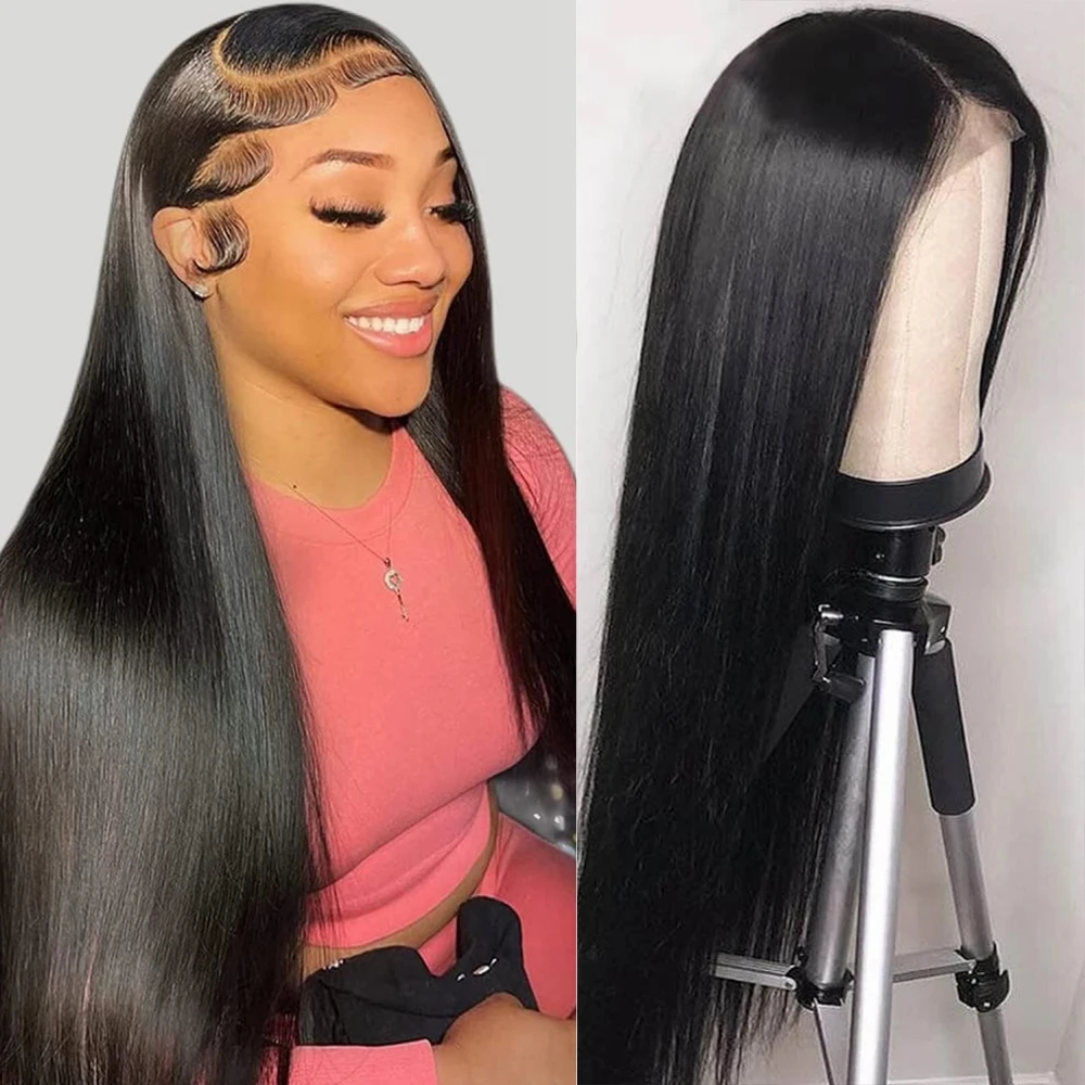 Sapphire 32 Inch 13x4 Straight Lace Front Human Hair Wigs Brazilian 4X4 ...