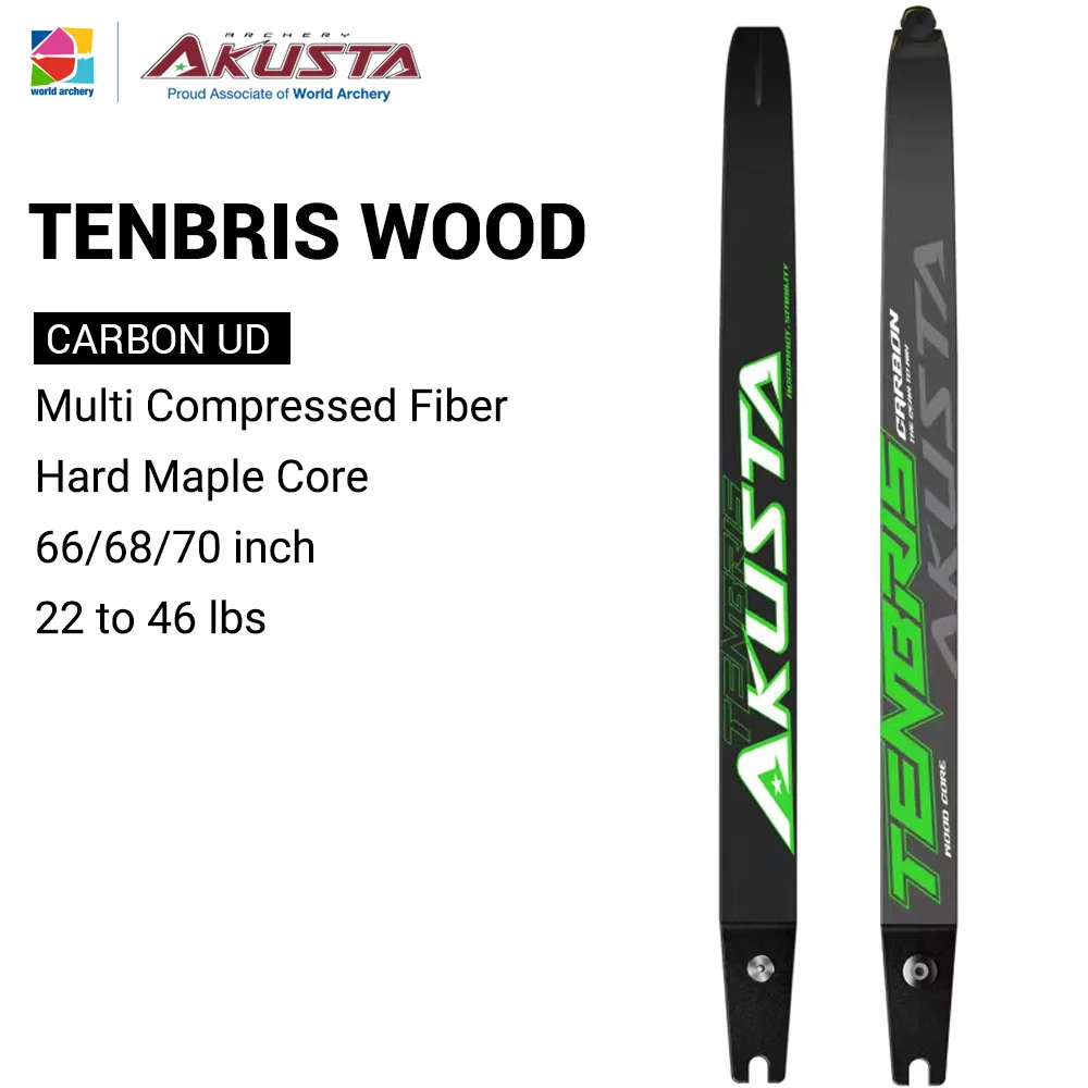 Akusta-Archery Recurve Bow ILF Limbs, Dual Wood Core, Carbon UD Tenbris ...