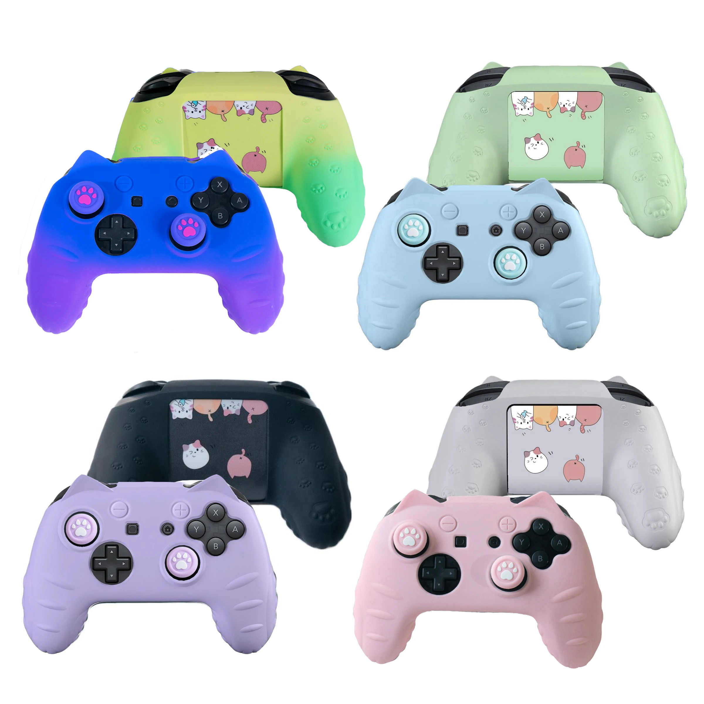 Cute-Cat-Paw-Silicone-Soft-Shell-Gamepad-Sticker-Skin-For-Nintendo ...