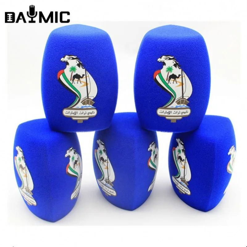 Custom-logo-Flocked-Microphones-Sponge-Triangle-Square-Shape-Mic-Foam ...