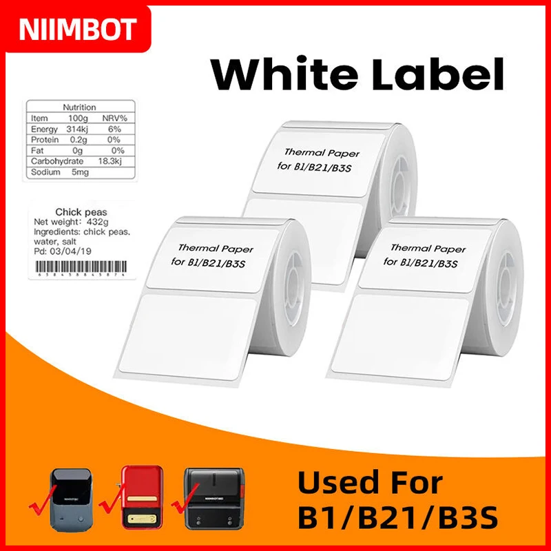 Niimbot-Printer-Label-Adhesive-Label-Color-Round-Paper-For-Barcode-QR ...