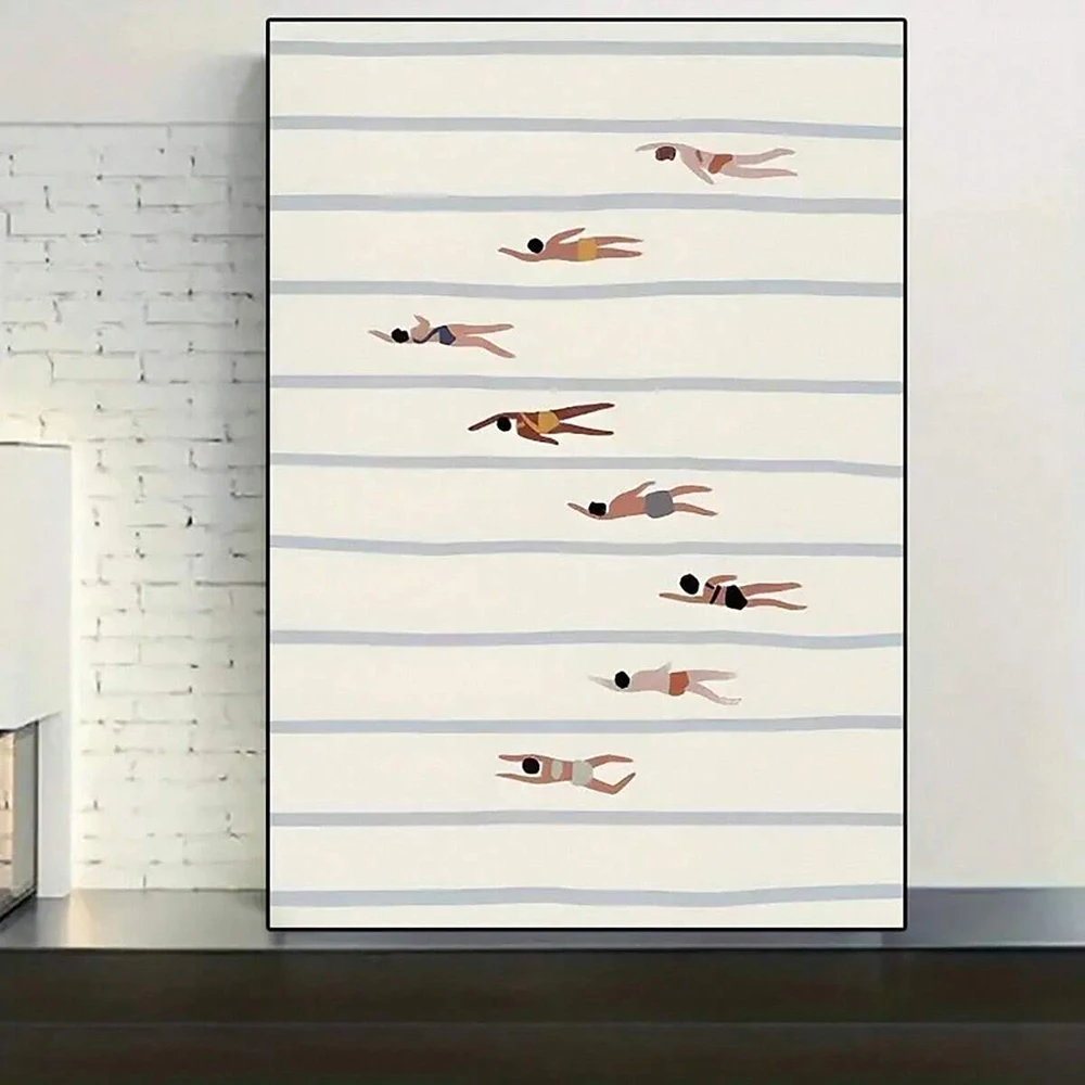 Diverse-Women-Swimmers-Poster-Nordic-Minimalist-Wall-Art-Prints-Poster ...