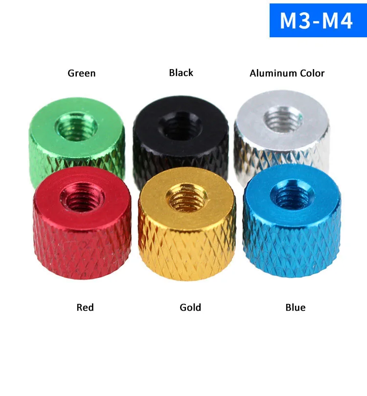 Aluminum-Alloy-Knurled-Thumb-Screws-Nuts-Hand-Nuts-Red-Black-Gold-Green ...